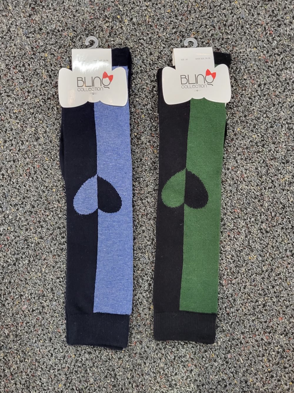 Colorblock Heart Knee Sock – B'Dazzle